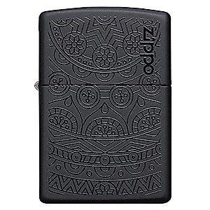 Zippo Tone on Tone Design Black Matte Pocket Lighter