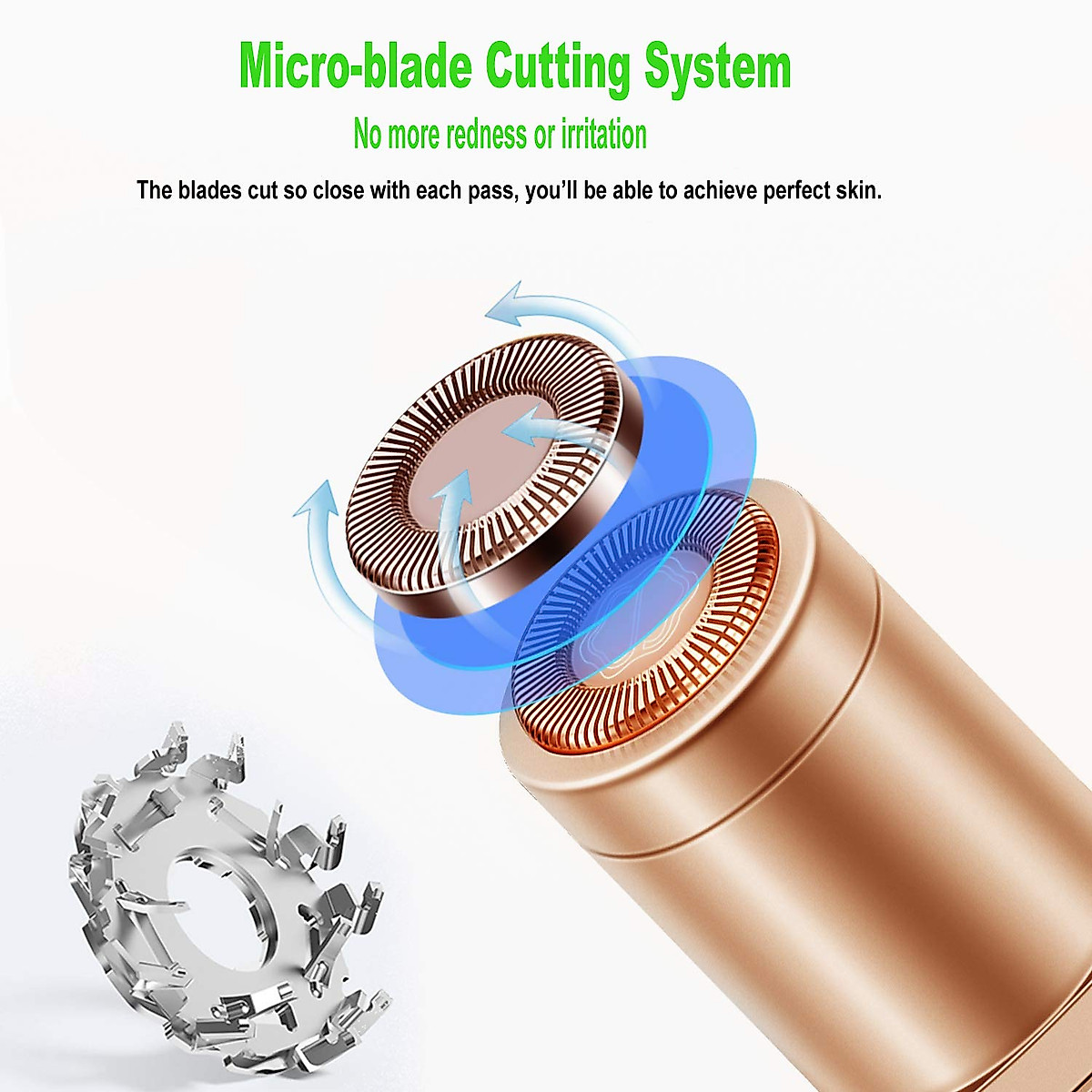 Facial Hair Remover Replacement Heads, La'Color 18K Gold Plated Replacement Heads. Count 4