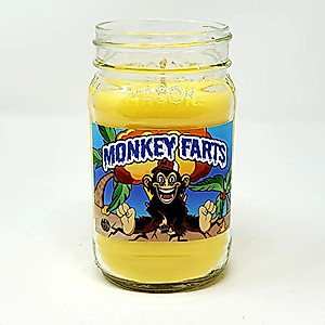 Monkey Farts Candle ~ Premium All Natural Soy Candle ~ Mason Jar Candle ~ Funny Candle with Amazing Scent (16oz Mason Jar)
