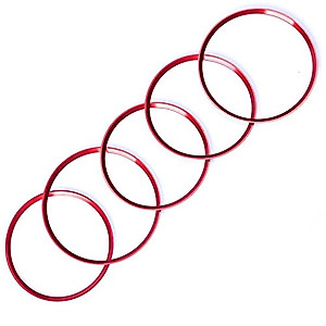 Xotic Tech Aluminum Air Conditioner AC Air Outlet Vent Front + Side Rings Trims Cover Decoration Compatible with Mercedes Benz CLA GLA Class 2013-2018 (Sporty Red) - 5 PCS