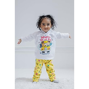 CoComelon JJ Infant Baby Girls Fleece Pullover Hoodie Pants Set White/Yellow 18 Months