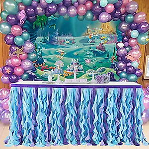 Mocsicka Mermaid Backdrop Under Sea Castle Photography Background 7x5ft Vinyl Child Kids Baby Birthday Party Decoration Backdrops