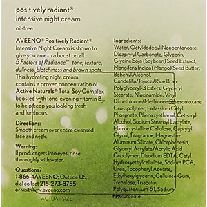 Aveeno Positively Radiant Intensive Night Cream, 1.7 Ounce