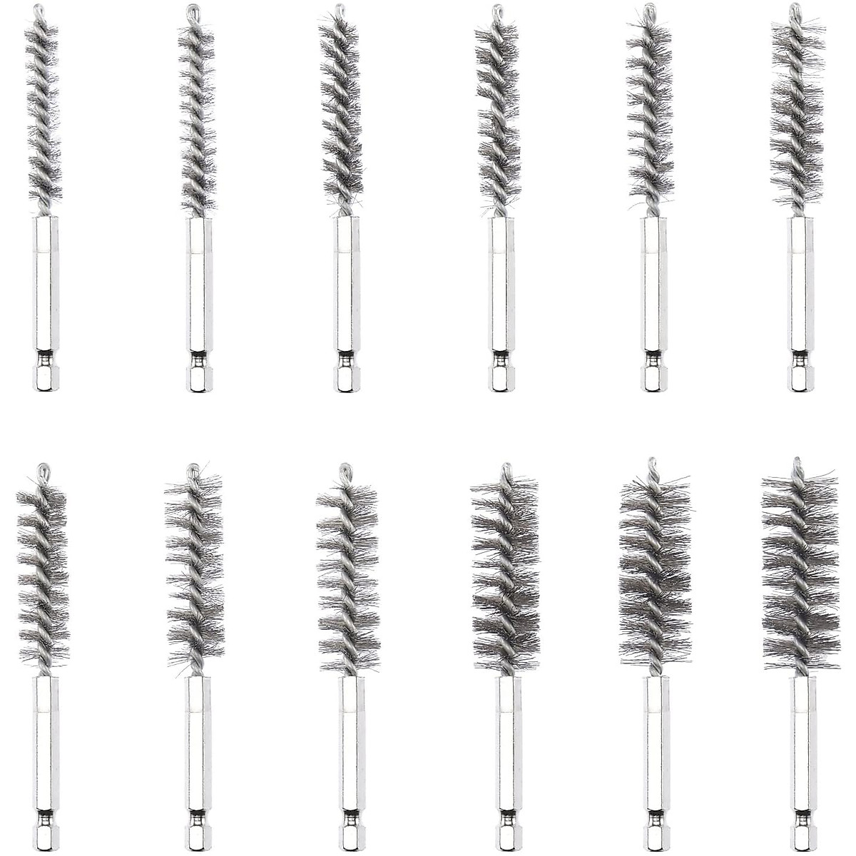 NEIKO 00325A Wire Brush Drill Attachments with 1/4-Inch Hex Shank, SAE and MM Brushes Assortment, Mountable on Power Drill or Die Grinder, 38-Piece Set