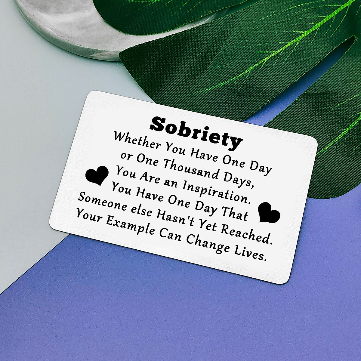 Addiction Recovery Gift for Women Men Metal Wallet Insert Card Sobriety Gift Recovery Gift AA Gift for Friend Recovery Sobriety Engraved Wallet Insert Card Inspirational Gifts Christmas Birthday Gift