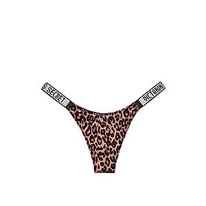 Victoria's Secret Very Sexy Rhinestones Bombshell Shine Strap Thong Panty Color Leopard Size X-Large New
