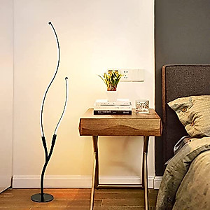 O'NEELDY LED Corner Floor Lamps, Black Branch Standing Lights with Foot Switches for Living Room, Bedroom, Reading Room (57 Inch Tall)