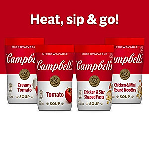 Campbell's Sipping Soup, Classic Tomato Soup, 11.1 Oz Microwavable Cup (Case of 8)