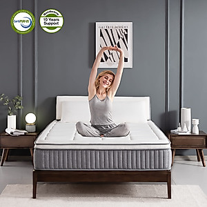 Queen Mattress, DIGLANT 12 Inch Gel Memory Foam Hybrid Mattress, Euro Top Pocket Spring Mattress in a Box, Balance Support & Motion Isolation, Medium Feel Mattress, CertiPUR-US Certified