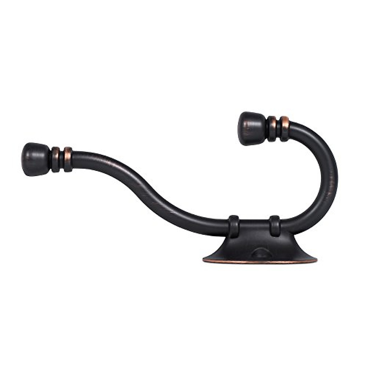 BIRDROCK HOME Classic Wall Mounted Robe & Towel Hooks - 2 Pack - Dual Hook - Large - Oil Rubbed Bronze Towel Robe Hat Coat Hook