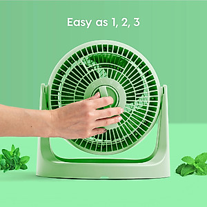 IRIS USA WOOZOO Fan, Circulator Fan, Table Air Circulator, Desk Fan, Fan for Bedroom, 3 Speeds, 52ft Max Air Distance, 11.5 Inches, 360° Adjustable Tilt, 30 db Low Noise, Green