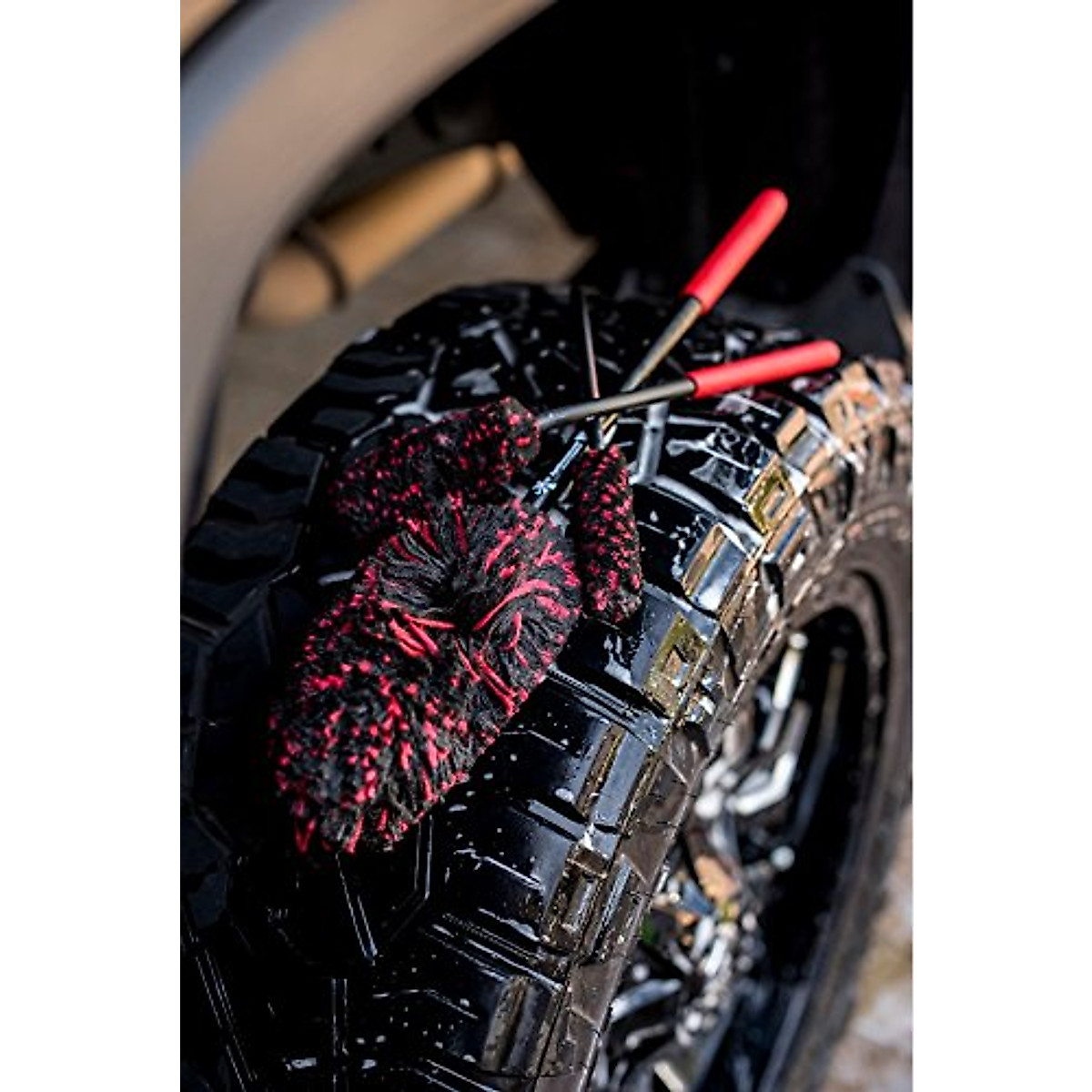 Liquid X Original Wheel Woolies Brushes 3 Piece Kit - Includes Angled Caliper Spoke Brush - USA Made - Black - New & Improved