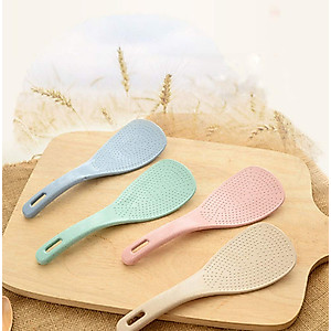 WOIWO 4 PCS Creative Kitchen Rice Scoop With Wheat Straw Rice Spoon Tableware Electric Rice Cooker Rice Shovel Electric Rice Cooker Rice Shovel