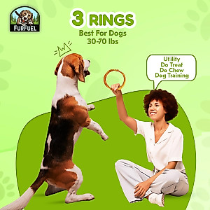 FURFUEL 4 Inch Durable Bully Rings for Dogs, (6 Count) Ideal Teething Ring Chew Treats, Perfect for Teething Relief, Engaging Play Chew Toys, Ideal Chewing Treats for Dogs Teeth