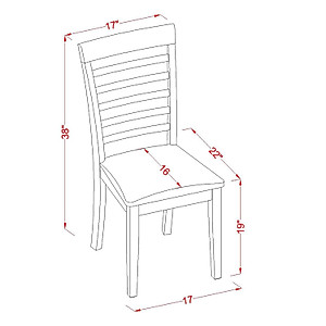 East West Furniture MLC-SBR-C Milan Dining Chairs - Linen Fabric Upholstered Wood Chairs, Set of 2, Saddle Brown