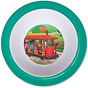Daniel Tiger 5 Pc Mealtime Feeding Set for Kids and Toddlers - Includes Plate, Bowl, Cup, Fork and Spoon Utensil Flatware - Durable, Dishwasher Safe, BPA Free (Green)