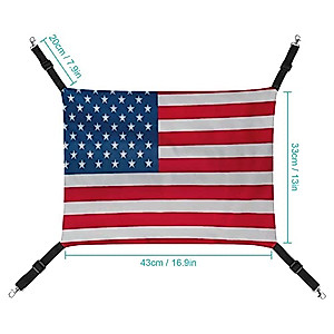 American Flag Pet Hammock Bed Guinea Pig Cage Hammock Small Animal Hanging Bed for Ferret, Chinchilla, Puppy and Other Small Animals