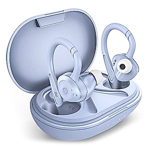 comiso Wireless Earbuds Bluetooth Headphones, True Wireless in Ear Bluetooth 5.1 Earbuds with Microphone, Deep Bass, IPX7 Waterproof Loud Voice Earphones for Sport Outdoor Running Gym Workout(Purple)