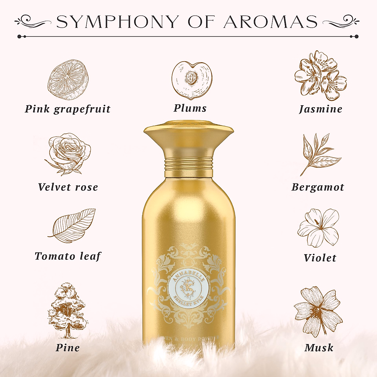 Talc-Free Body Powder for Women for Daily Use and After Bath - Annabelle 365 g (Puff not Included)