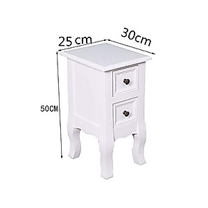 SJYDQ Nightstand Drawer Organizer Storage Cabinet Bedside Table Bedroom Furniture Woode Nordic White Bedside Table Solid Wood