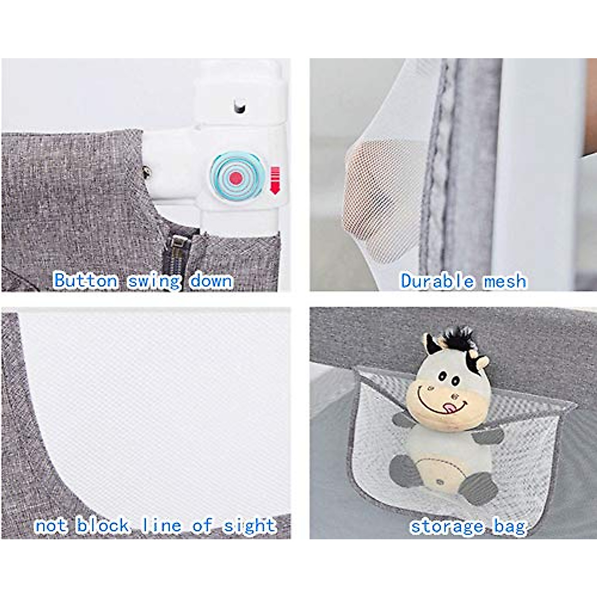 Lsbod Bed Rail for Toddlers,Baby Bed Rail Guard for Kids,Safety Side Bedrail for Twin,Double,Full,Queen,King Size Bed(1side 59" Lx27 H)