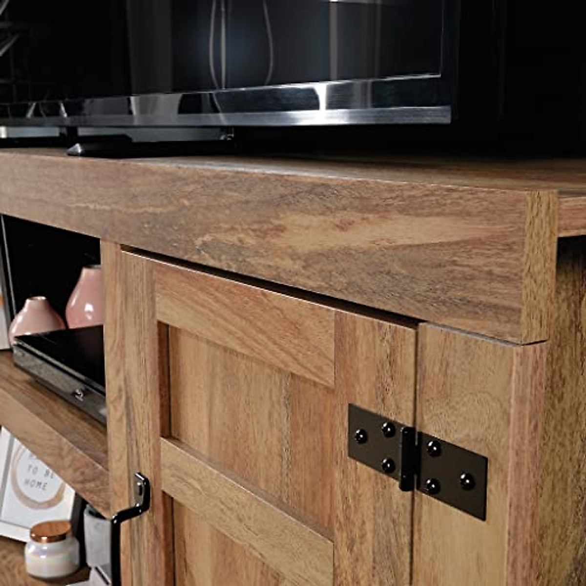 Sauder Misc Entertainment Credenza, L: 15.28" x W: 62.68" x H: 26.77", Sindoori Mango Finish