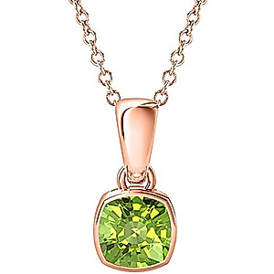 JewelsCart 1.50 CT Cushion Cut Gemstone14K Rose Gold Over Love Pendant For Women's