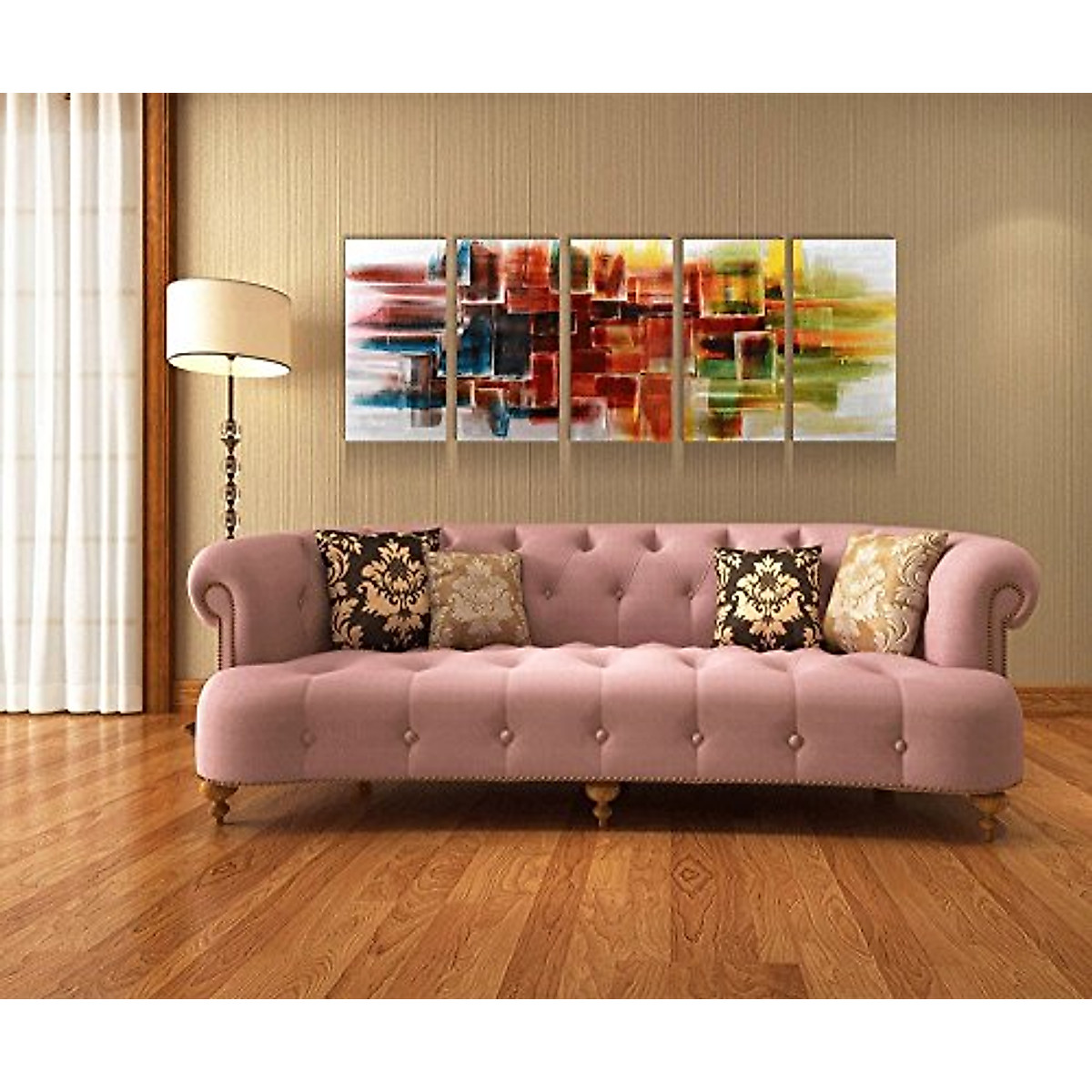 Yihui Arts Abstract Metal Wall Arts Hand Crafted Aluminum Artwork Large Modern Wall Accent for Living Room Bedroom Kitchen Decor