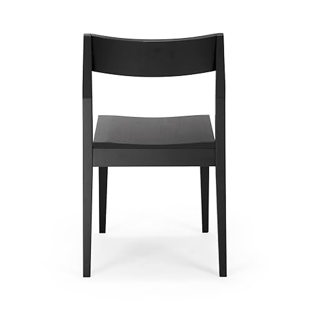 Plank+Beam Modern Dining Chair, Wooden Kitchen and Dining Room Chair, Wood Chair for Office, Living Room, Black