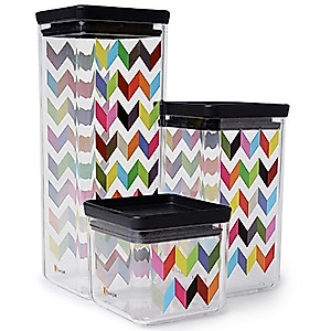 French Bull Ziggy Plastic BPA Free Leak-Proof Cereal and Dry Food Storage Container with Lid-Pantry, Kitchen, Snacks, Airtight, Stackable, Organization, 24 oz