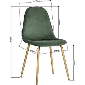 GreenForest Velvet Dining Chairs Set of 4，Dining Kitchen Room Chairs, Mid Century Modern Upholstered Side Chairs with Metal Legs,Dark Green