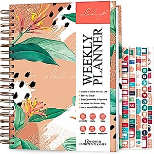 PLANBERRY Large Weekly Planner Premium – Undated Life & Budget Planner – Organizer & Productivity Journal, 8x10.4″ (African Terracotta)