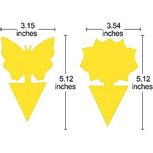 Fruit Fly Sticky Traps, Sticky Traps for Bugs 96 Pack Yellow Double Side Sticky Trap with Shovel for Gnat, Fruit Fly, White Fly, Aphid, Leaf Miner