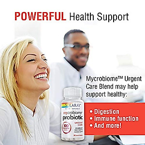 Solaray Mycrobiome Probiotic Urgent Care | Formulated to Support Healthy Digestion, Immune Function & More | 100 Billion CFU | 30 VegCaps