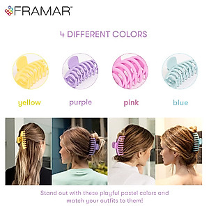 FRAMAR Large Hair Clips For Women – Hair Claw Clip Pack, Hair Clip Claw, Hair Claw Clips For Women, Jaw Clips For Hair, Large Hair Clips Claw, Pinzas Para El Cabello, Hair Clups, Hair Clios