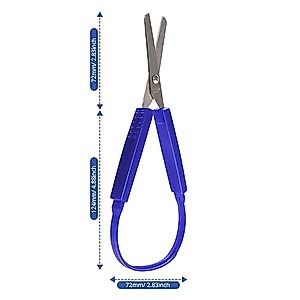 defutay Loop Scissors Colorful Looped Scissor Mini Training Loop Scissors for Children, Special Needs and Elderly, Easy-Open Squeeze Handles, Adaptive Design (Blue)