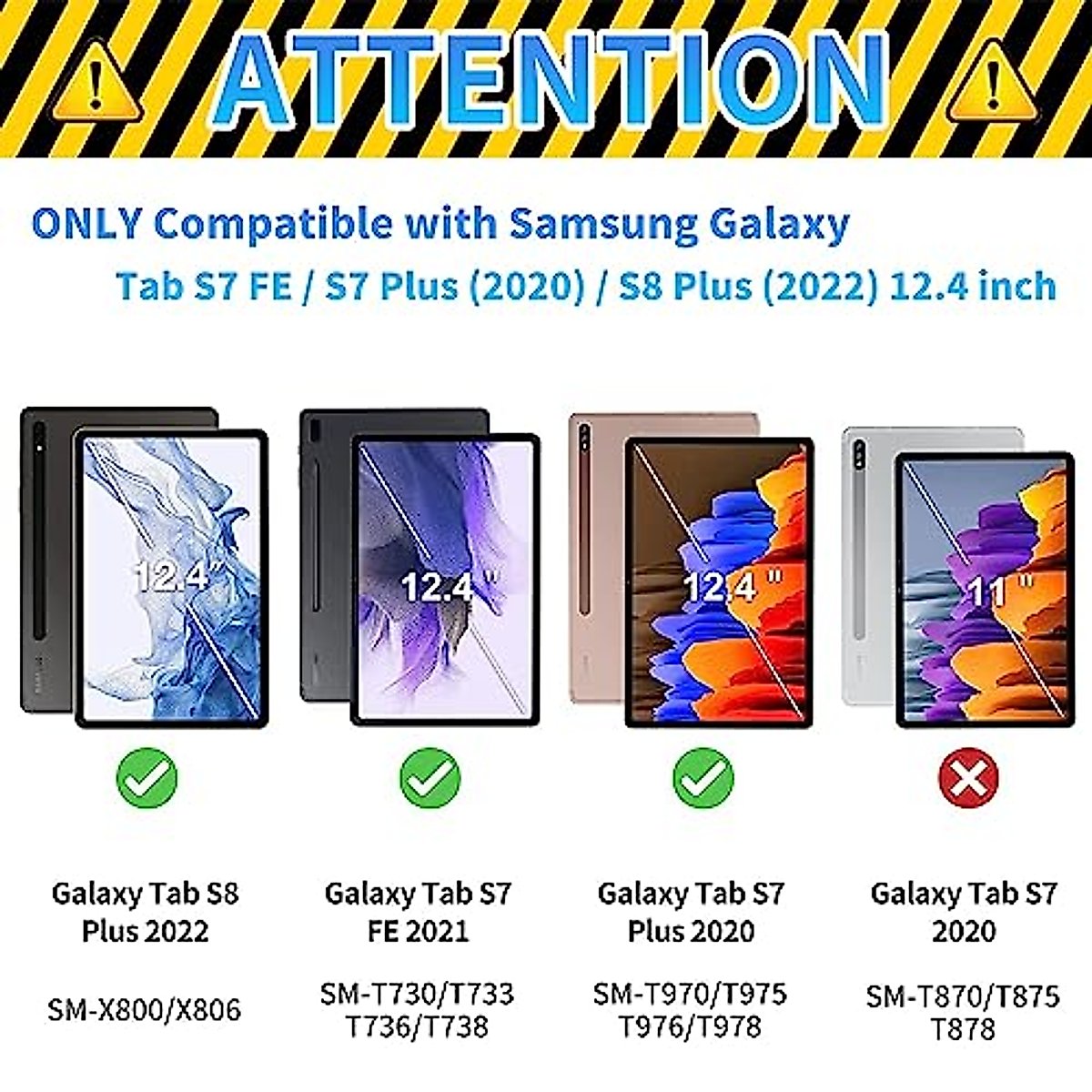 Case for Galaxy Tab S7 FE 5G/S8 Plus/S7 Plus 12.4" Tablet PU Leather Slim Lightweight Cover with Smart Auto Wake/Sleep Protective Case for Samsung Tab S7 FE 2021/S8+ 2022/S7+ 2020,Dinosaur Space-Man