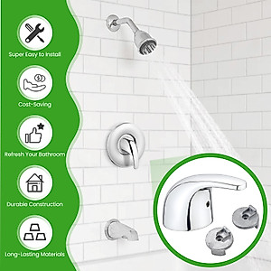 Shower Handle Replacement for Moen 100657 100224 179100 Lever Shower Handle, Compatible with Moen PosiTemp Valve Systems, Lever Shower Handle Kit for Single Handle Tub and Shower Faucets, Chrome