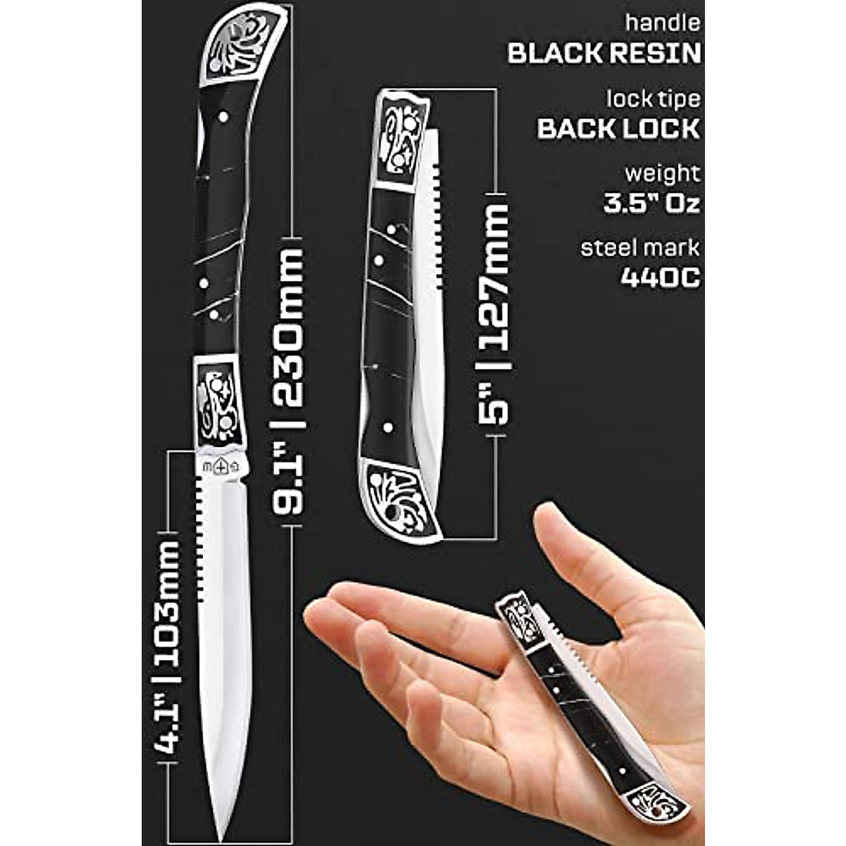 Pocket Knife for Men - Folding Knife - EDC Fold Knives - Sharp Blade Knifes - Best Pocket Knife for Urban Work Hobby Unboxing - Stocking Stuffers for Men - Gift for Men and Women 806