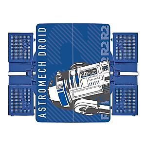 PICNIC TIME Star Wars R2-D2 Folding Picnic Table, Camping Table, Outdoor Table with Umbrella Hole, (Royal Blue)