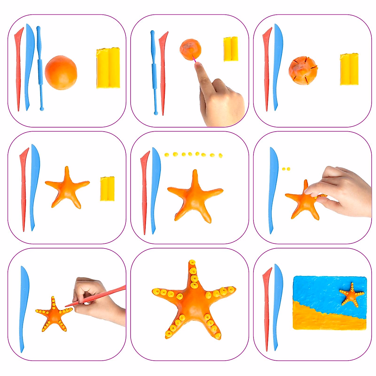 Air Dry Clay Magic Clay 24 Colors, VANJETO Modeling Clay for Kids with Tools, Soft & Ultra Light, Toys Gifts for Age 3+ Years Old Boys Girls Kids