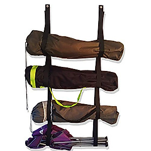 Camping Chair Wall Storage for Garage. This Organizer System Holds 4 Chairs. Simple Easy Wall Mount for Garage Organization.