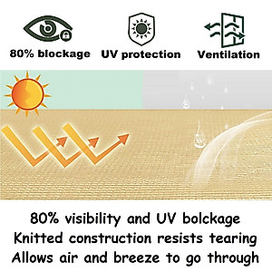 Abrotain Fence Privacy Screen Balcony Deck Fencing Cover 3'3"x9'9" 80% Shade Fabric Sun Shade Cloth Decorative Fence Covering Net Mesh Shield with Grommet for Outdoor Garden Backyard Porch Patio Yard