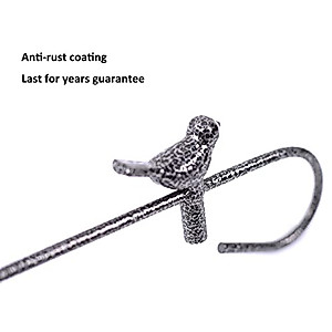 hereex Garden Flag Pole Holder Stand with Bird, Bird Flag Pole Stand for Small Garden Flag 12 x 18, Backyard Flag Stand Heavy Duty Wrought Iron Durable Powder Coating No Flag Black