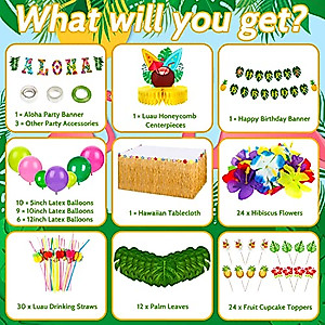 GIFTINBOX Party Decoration Pack Hawaiian Beach Theme Party Favors, Birthday Party Favors