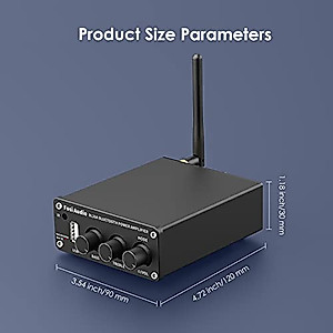 Fosi Audio BL20A 200W Bluetooth 5.0 Home Audio Stereo Amplifier Hi-Fi Mini Class D Integrated Amp with U-Disk/3.5MM AUX/RCA Input and Remote Control for Home Passive Theater Speaker with Power Supply