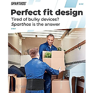 Sparthos Back Brace Immediate Relief from Back Pain, Herniated Disc, Sciatica, Scoliosis and more! - Breathable Mesh Design with Lumbar Pad- Adjustable Support Straps- Lower Back Belt- Size Large