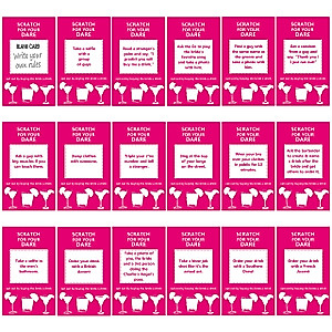 40 Bachelorette Party Drinking Game Dare Card - Bachelorette Scratch Off Cards - Perfect for Girls Night Out Activity,Bridal Showers, Bridal Parties,Girl Party - Bachelorette Night Dare Card - 40 shee