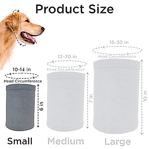 SIMENA No Shake Ear Wraps for Dogs, Stretchy Dog Ear Muffs, Dog Ear Cover Against Flap, Stressing Effect of Loud Noise, Head Wrap to Keep Your Dogs Ears Warm (Small (10-14" x 6"), Grey)