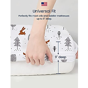 TotAha Premium Stretchy Crib Sheets (2-Pack)-Hypoallergenic, Silky Comfort, Buttery Soft, Calming Effect, All-Season Jersey-Knit Sheets, 9'' Extra Deep Pocket(Meredith Allover Floral & Pale Pink)